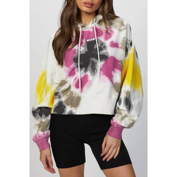 MSGM | Tops | New Msgm Tiedye Hoodie In White Multi | Poshmark